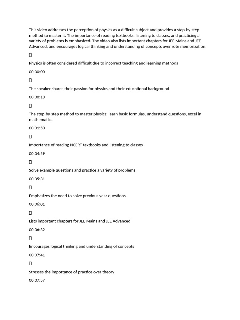 This Video Addresses The Perception of Physics As A Difficult Subject ...