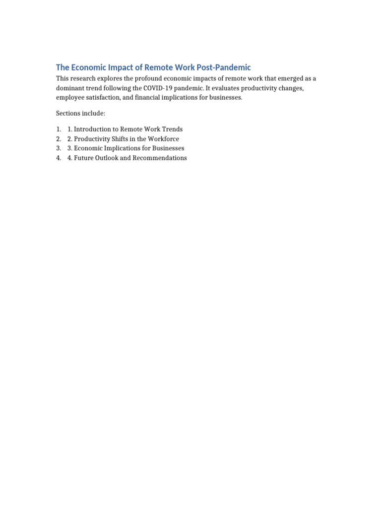 Economic Impact of Remote Work Trends | PDF