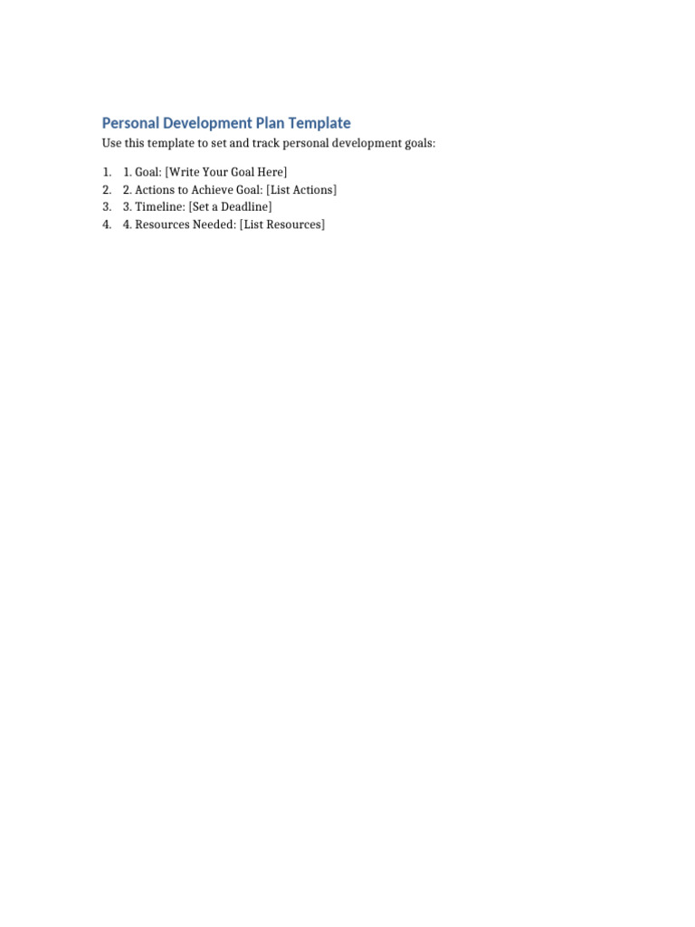 Personal Development Plan Template 20241221130624 | PDF
