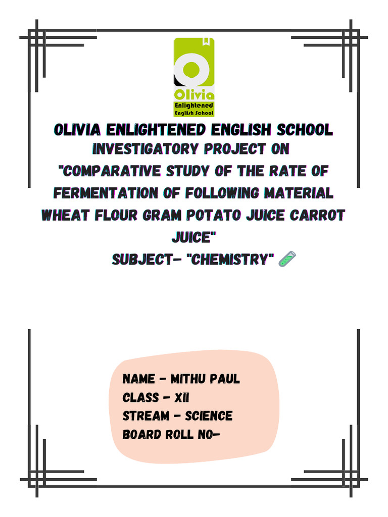 Fermentation Rate Study Project | PDF