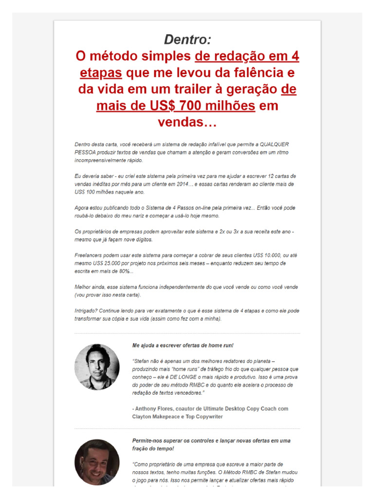 The RMBC Method - Sales Letter Traduzida para Português | PDF