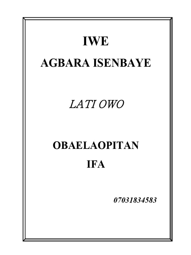 OBA OSE AWURE - PDF 2 | PDF