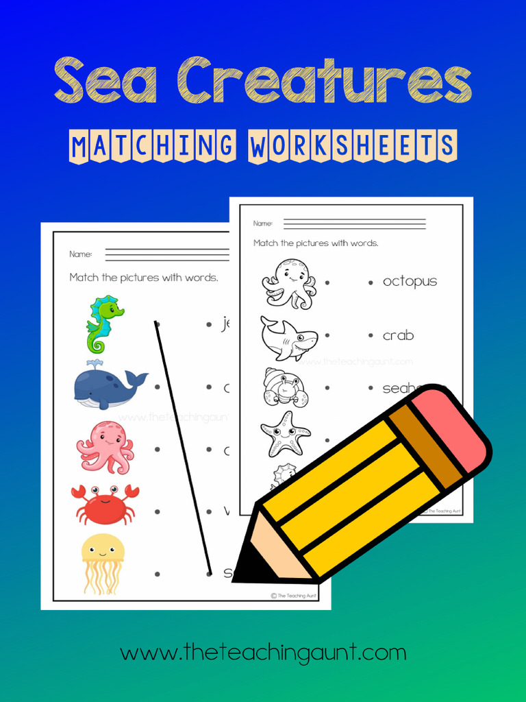 Sea Creatures Matching WS A4 (1) | PDF