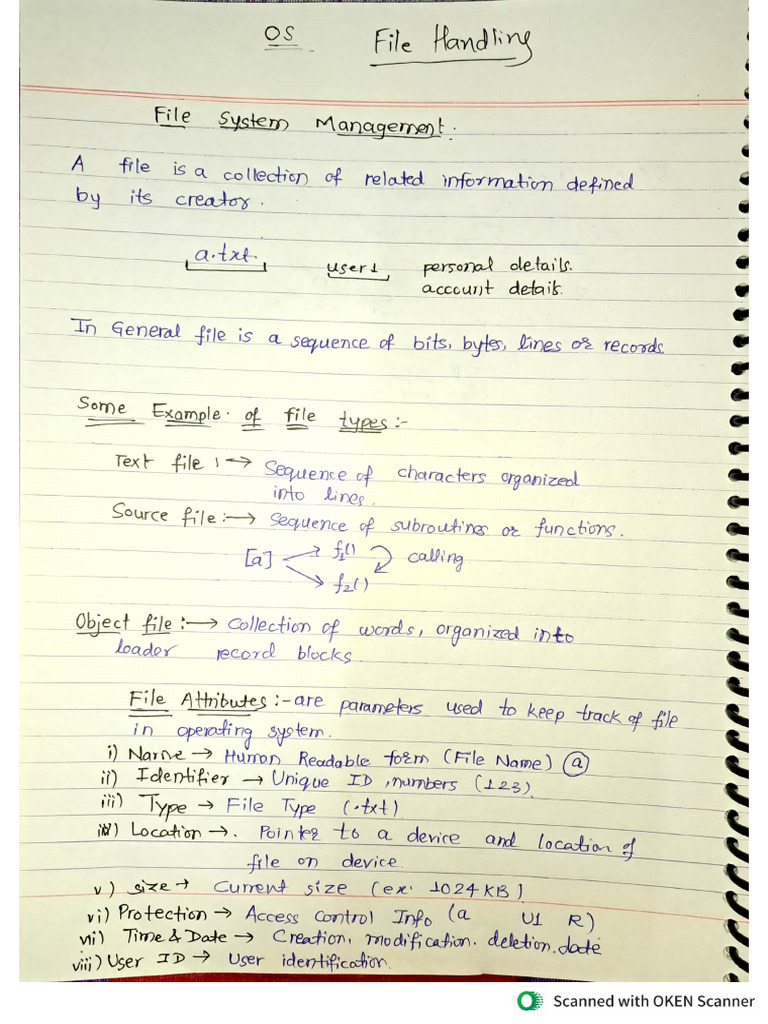 OS File Handling | PDF