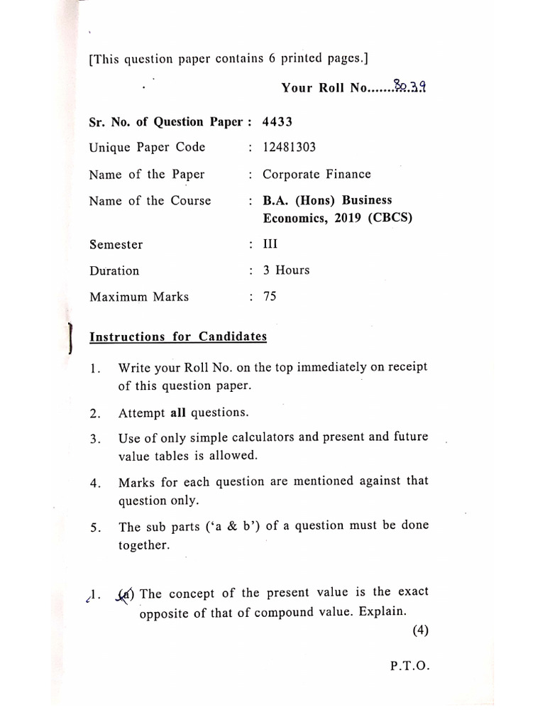 BBE Sem III CF - CBCS 2019 | PDF
