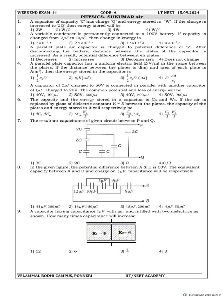 LT - Neet Physics Sukumar Sir-1 | PDF