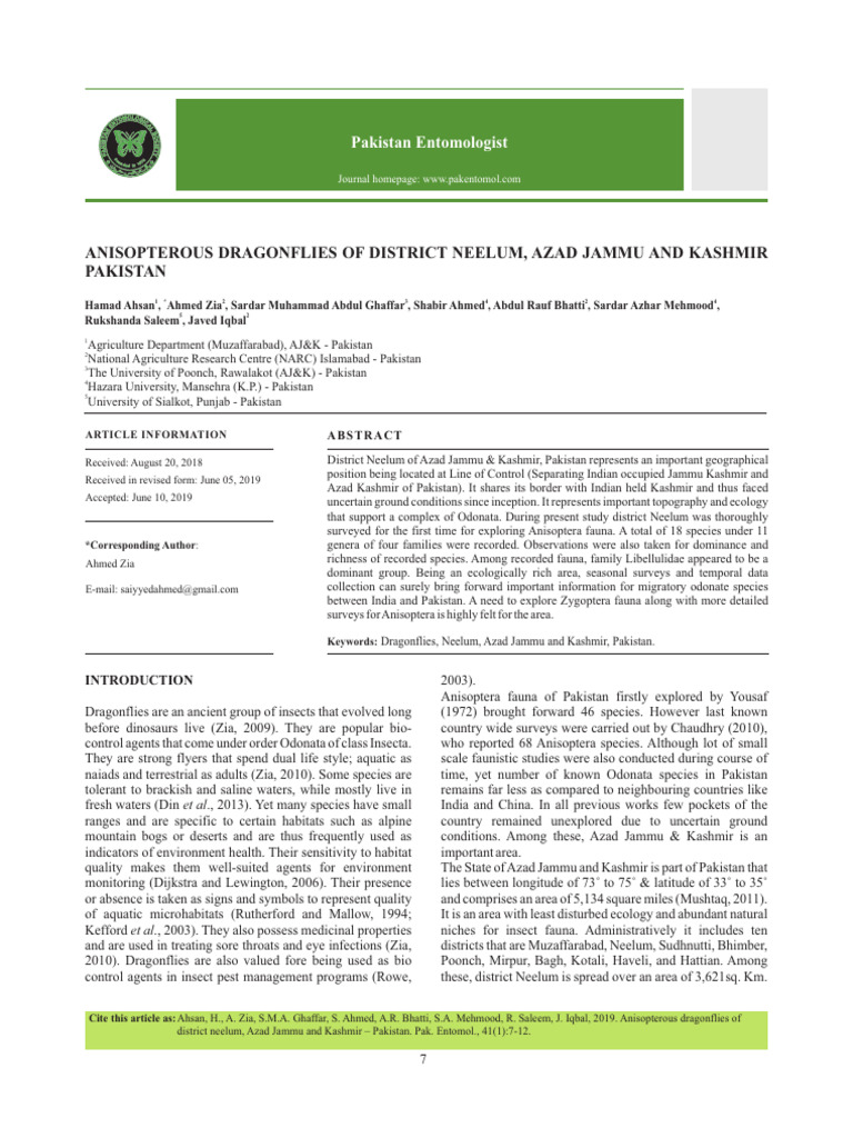 2019 PAk Ento NEelum Paper | PDF | Pakistan