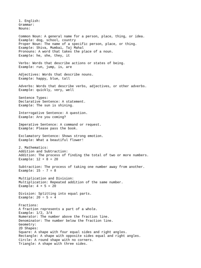 ClassNotes For 6th Grade | PDF | Noun | Solar System