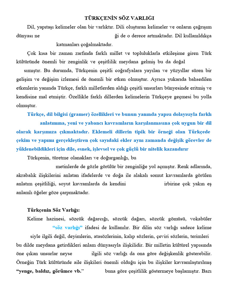 04-Turkcenin Soz Varligi - 1 | PDF