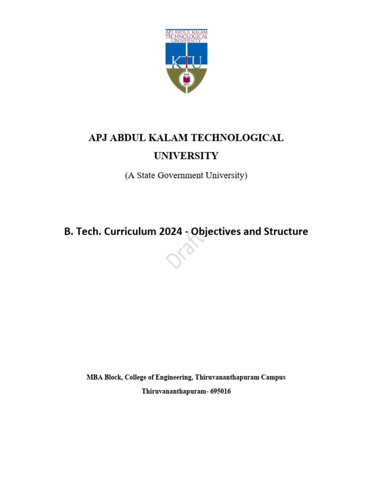 B. Tech Curriculum-2024 - Major Objectives | PDF | Learning | Engineering