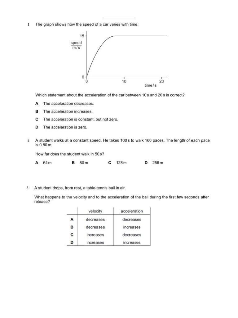 Physics MCQ Revision Sheet | PDF