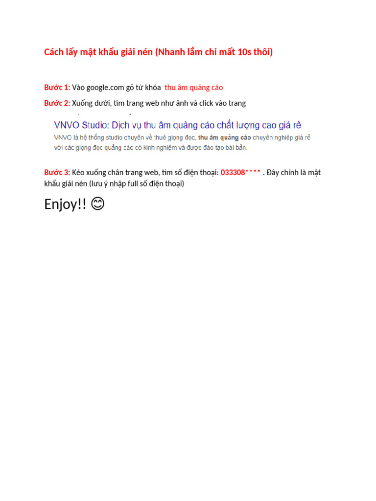 Mat khau giai nen | PDF