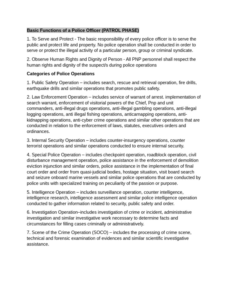 Summary of 3 Phases | PDF | Crime Scene | Police