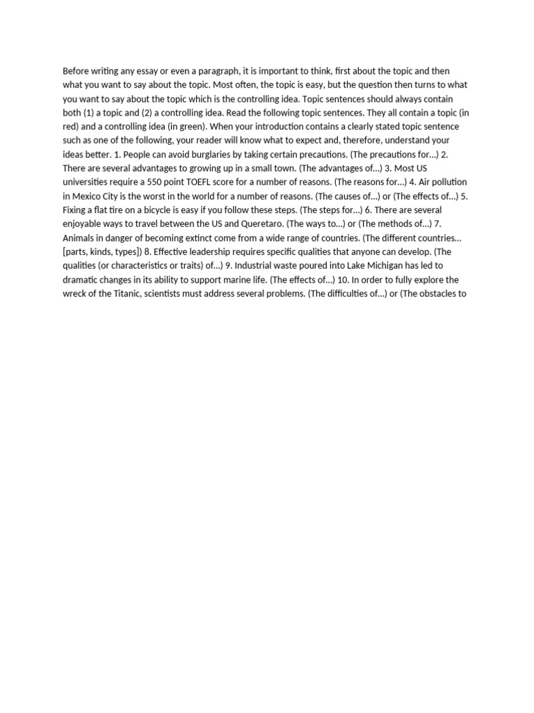 Before Writing Any Essay or Even A Paragraph | PDF