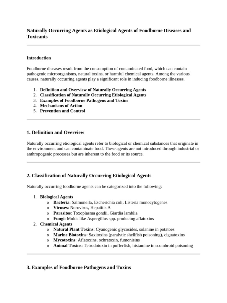 Etiological Agents of Foodborne Diseases | PDF | Foodborne Illness ...