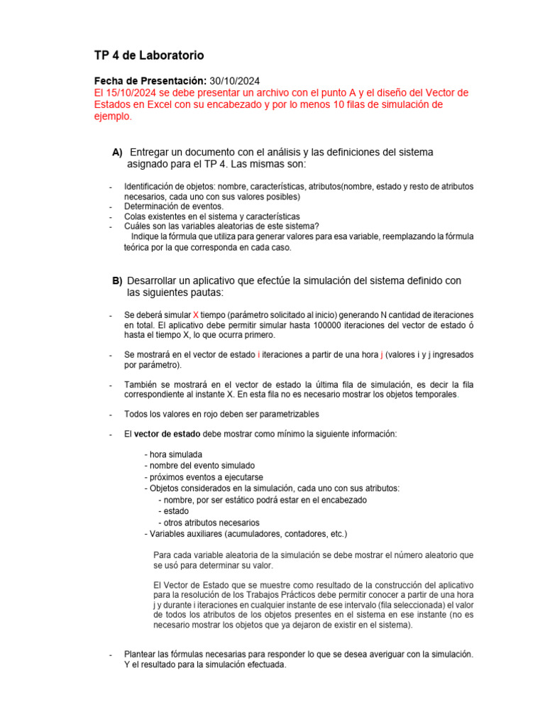 SIM 2024 4K4 Laboratorio TP4 v2 | PDF | Simulación