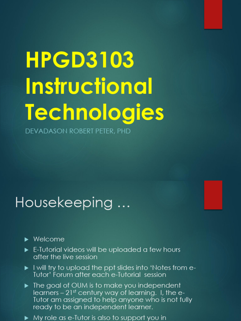 1 Introduction To Instructional Technology | PDF | Instructional Design ...
