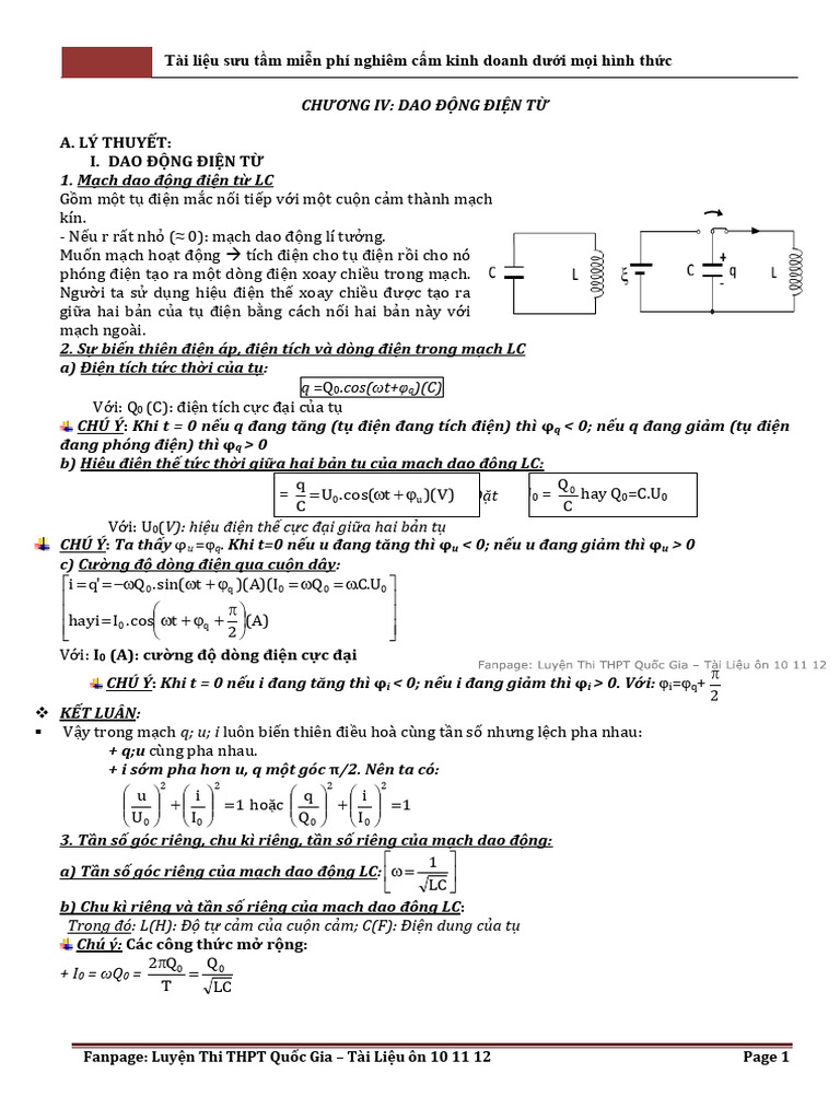 Vatly Ki2 12 Fanpage LuyenThiTHPTQuocGia-TaiLieuOn101112 | PDF