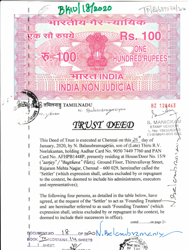 Trust Deed for Temple Maintenance | PDF | Expense | Banks