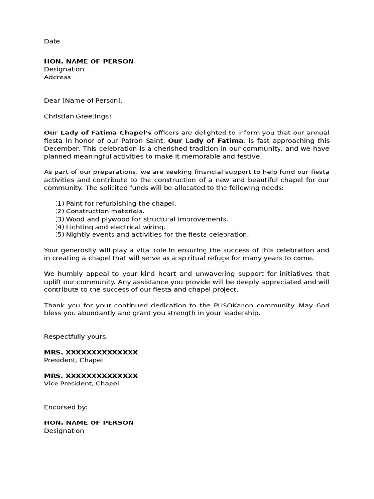 Sample Solicitation Letter | PDF