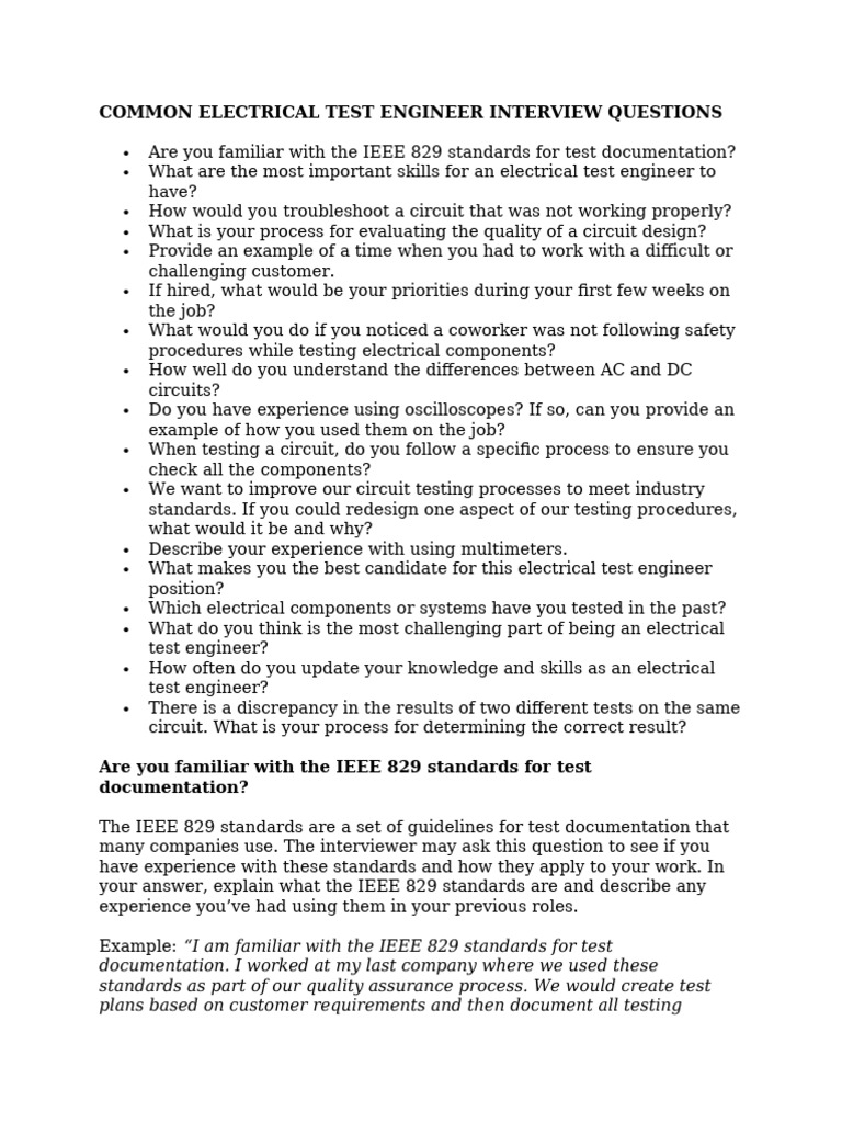 17 El Tester Interview Questions | PDF | Electrical Network | Circuit ...