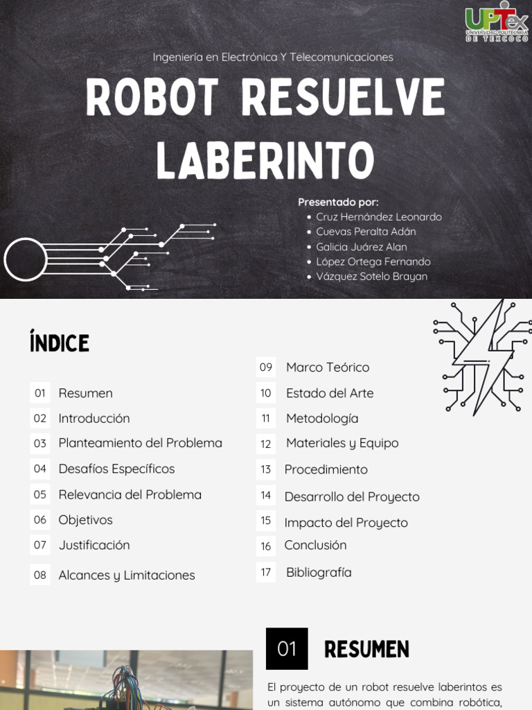 Presentación Robot Resuelve Laberintos | PDF | Robótica | Robot