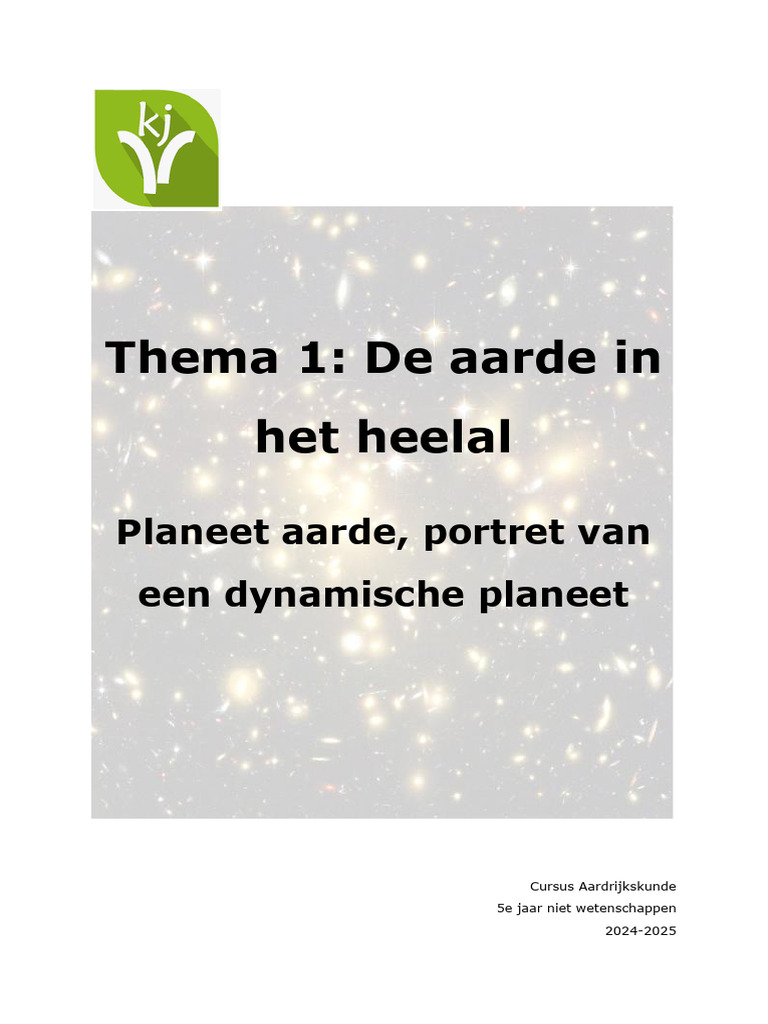 2425 5nietwet Thema 1 de Aarde in Het Heelal Definitief | PDF