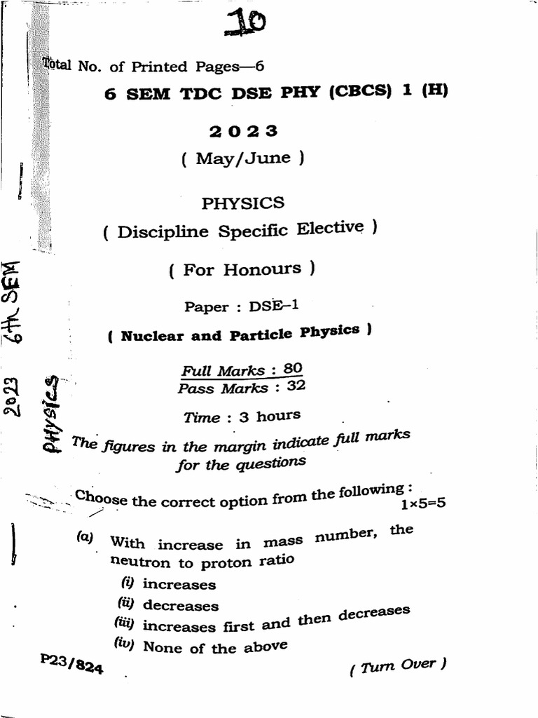 Nuclear and Particle Physics Exam Guide | PDF | Neutron | Atomic Nucleus