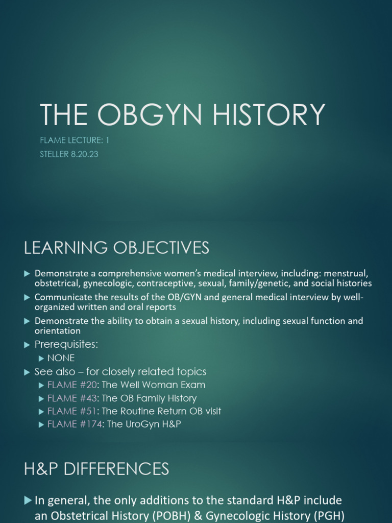 1 - The Obgyn History Js 8.20.23 | PDF | Childbirth | Caesarean Section