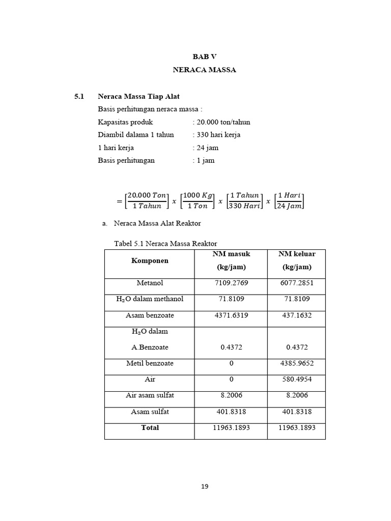 Neraca Massa dan Panas Proses | PDF