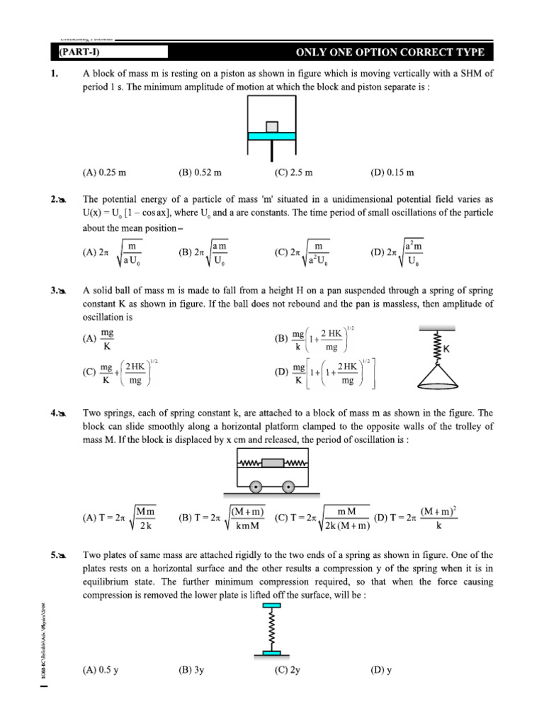 SHM Worksheet | PDF