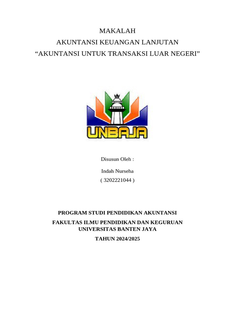 Bab 8 Akuntansi Untuk Transaksi Luar Negeri | PDF