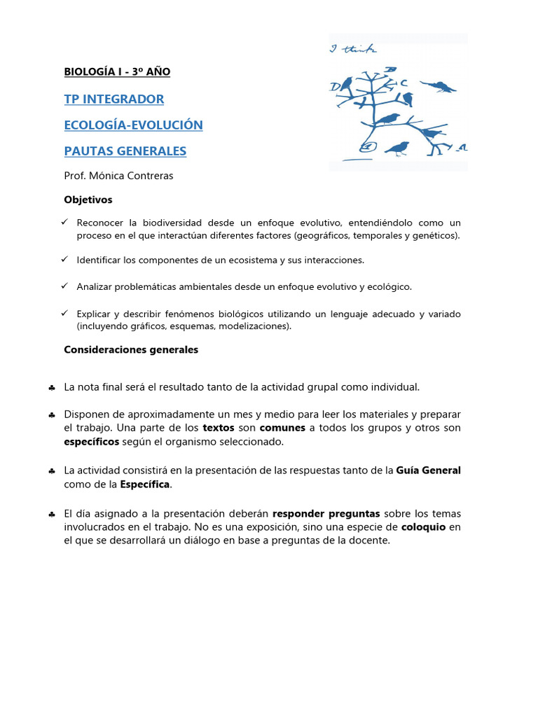 Guía General TP Integrador 3ro 2022 | PDF | Ecología | Entorno natural