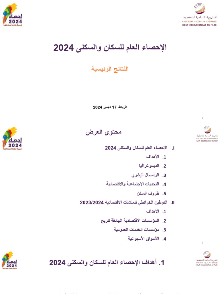 Résultats Du RGPH 2024 Ar | PDF