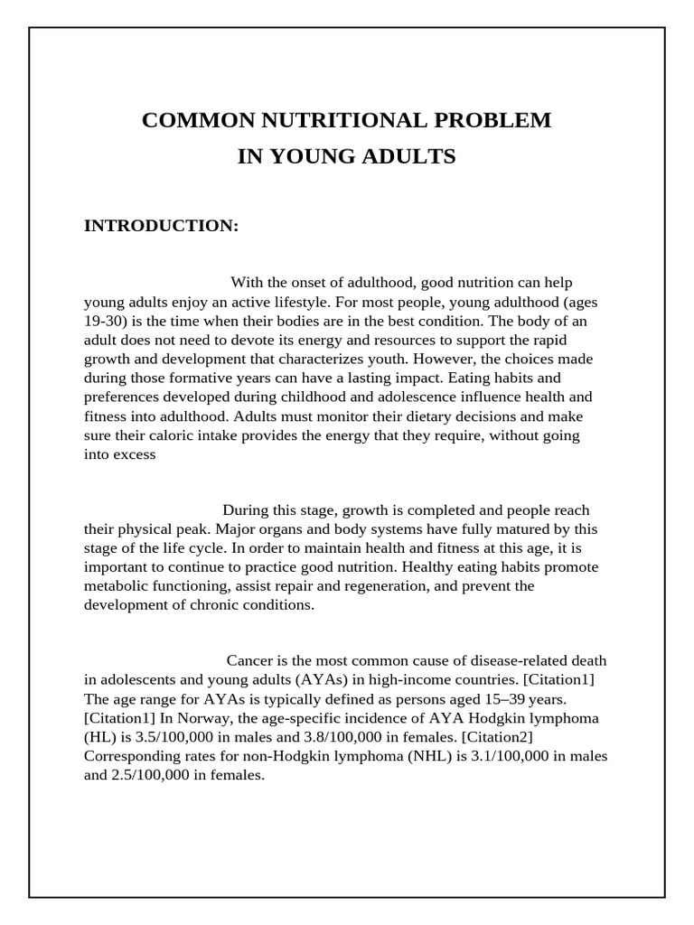 Nutritional Issues in Young Adults | PDF | Anemia | Malaria
