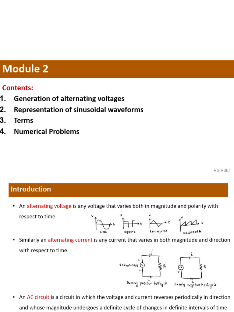 Understanding Alternating Voltage Concepts | PDF | Inductor | Alternating Current