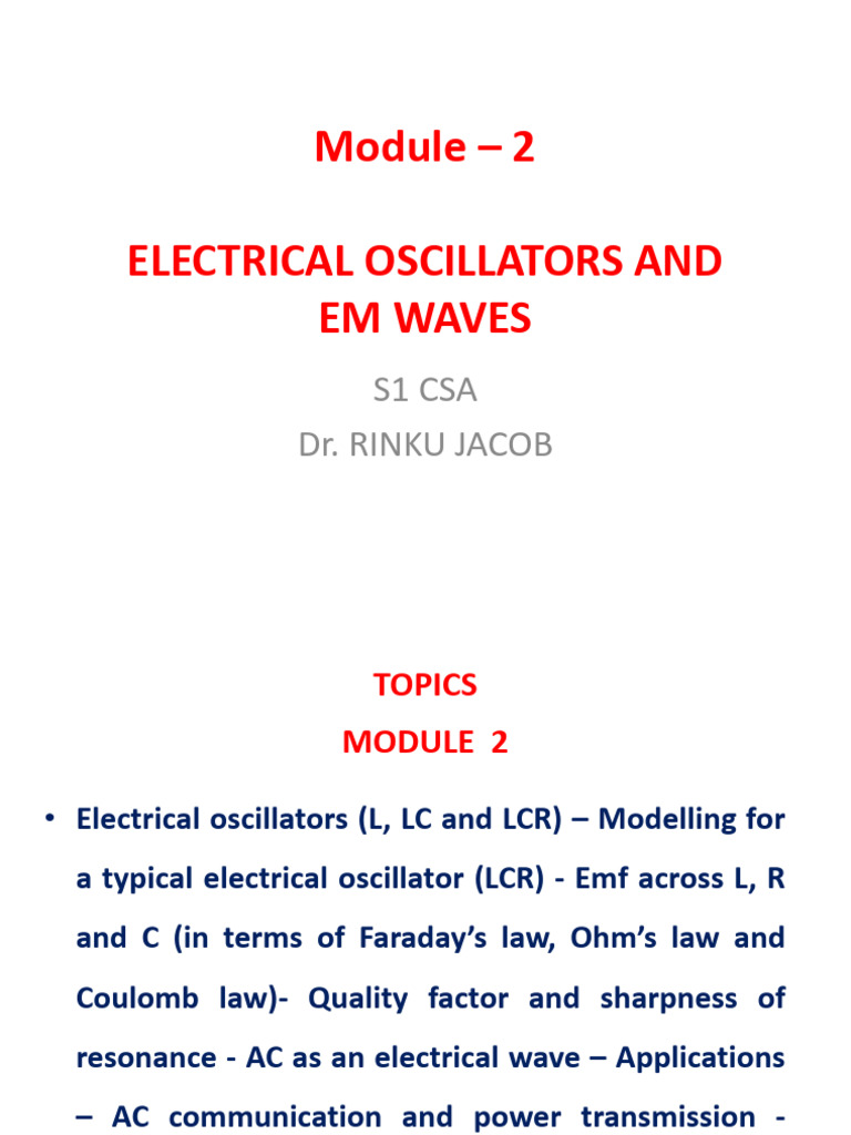 Elec Oscillator, EM WAVES | PDF | Magnetic Field | Maxwell's Equations