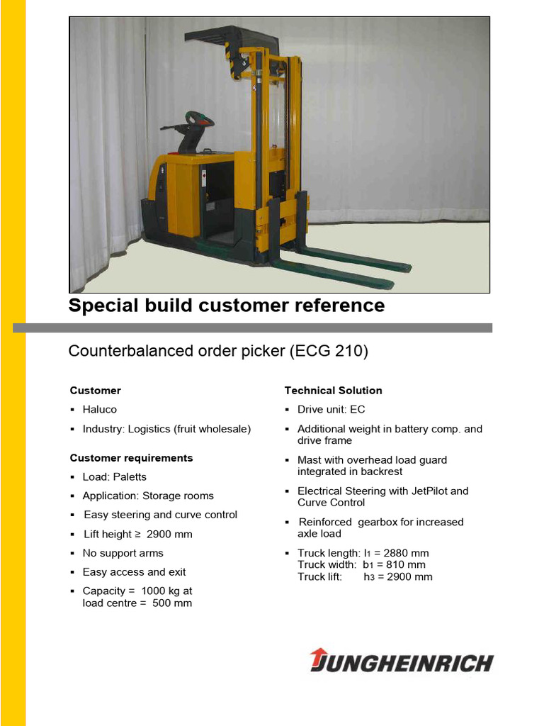 ECG 210 Counterbalanced Order Picker | PDF