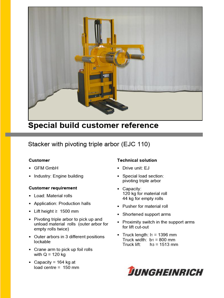 EJC 110 Stacker With Pivoting Triple Arbor | PDF