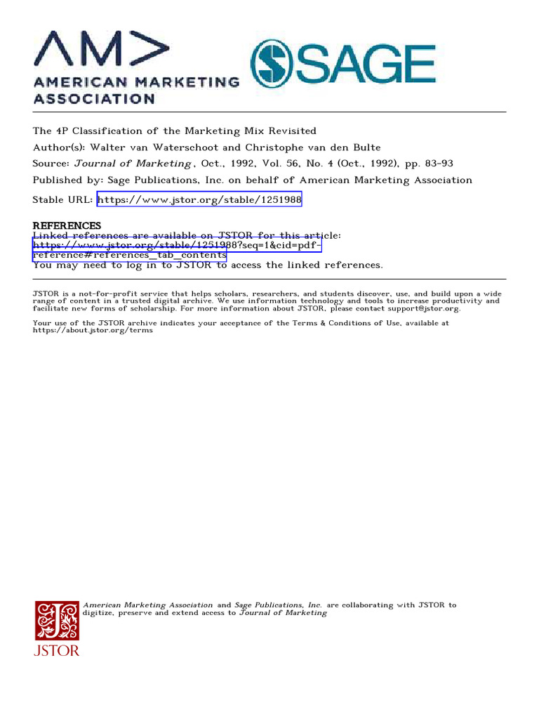 The 4P Classification of The Marketing Mix Revisited | PDF | Marketing ...