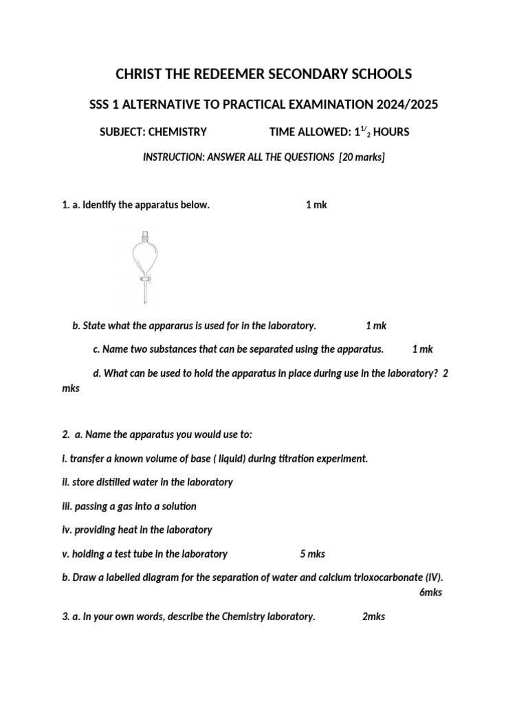 2024 SS1 PRACTICAL EXAMINATION | PDF