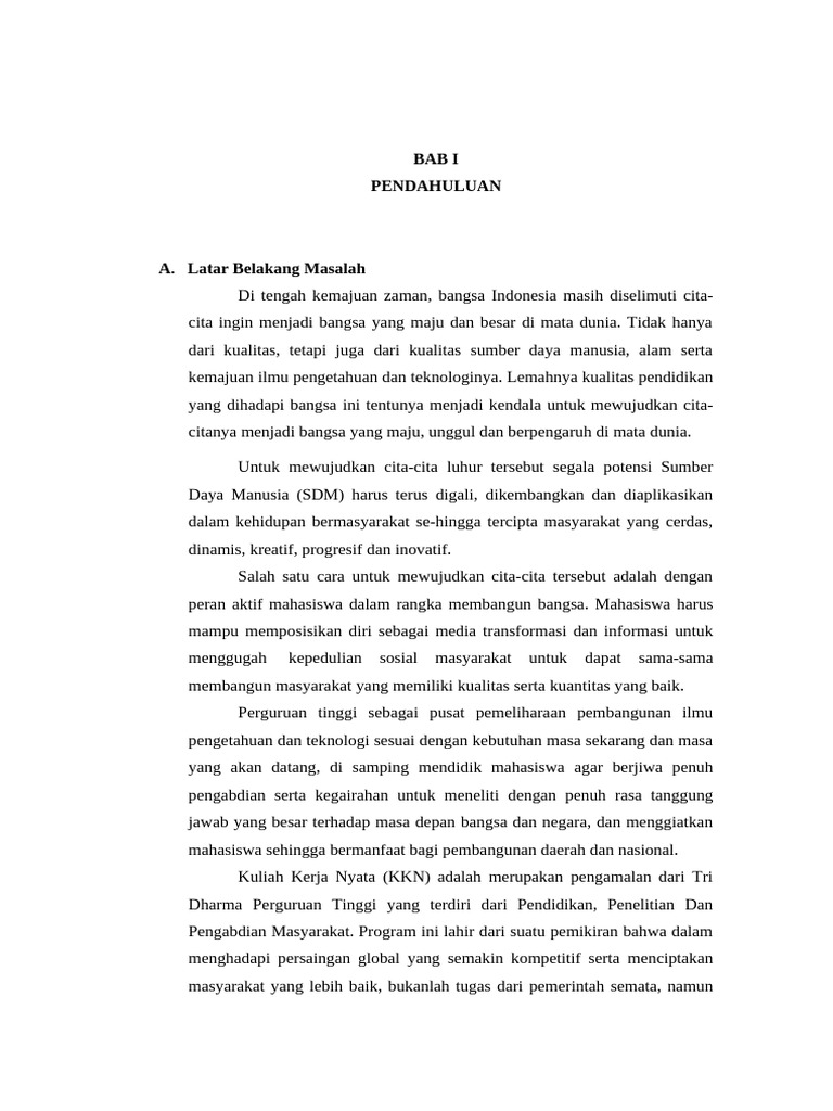 Contoh Bab 1 Latar Belakang | PDF