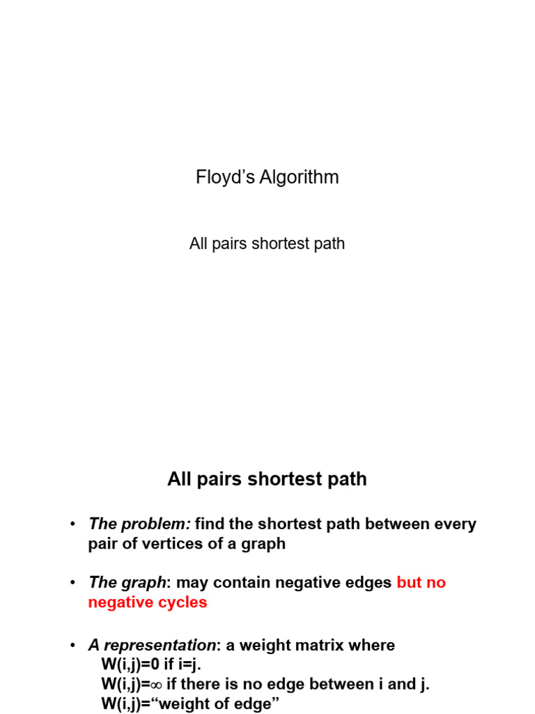 Floyd-Warshall All Pair | PDF | Algorithms | Computational Complexity ...