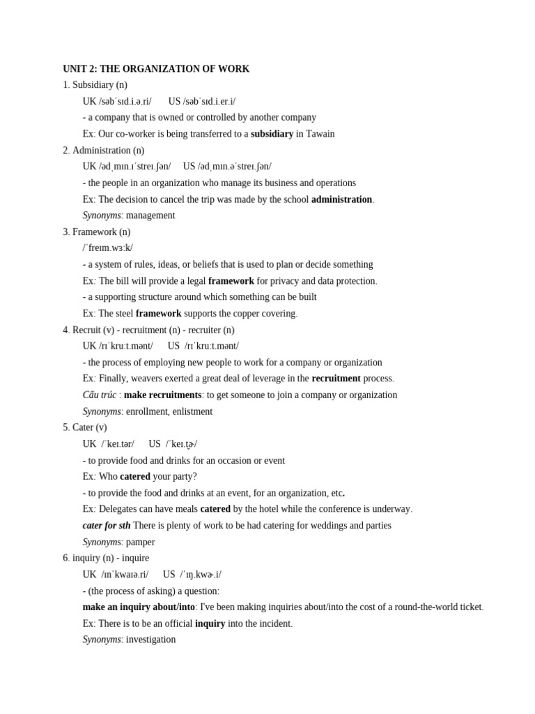 UNIT 2 - Words | PDF