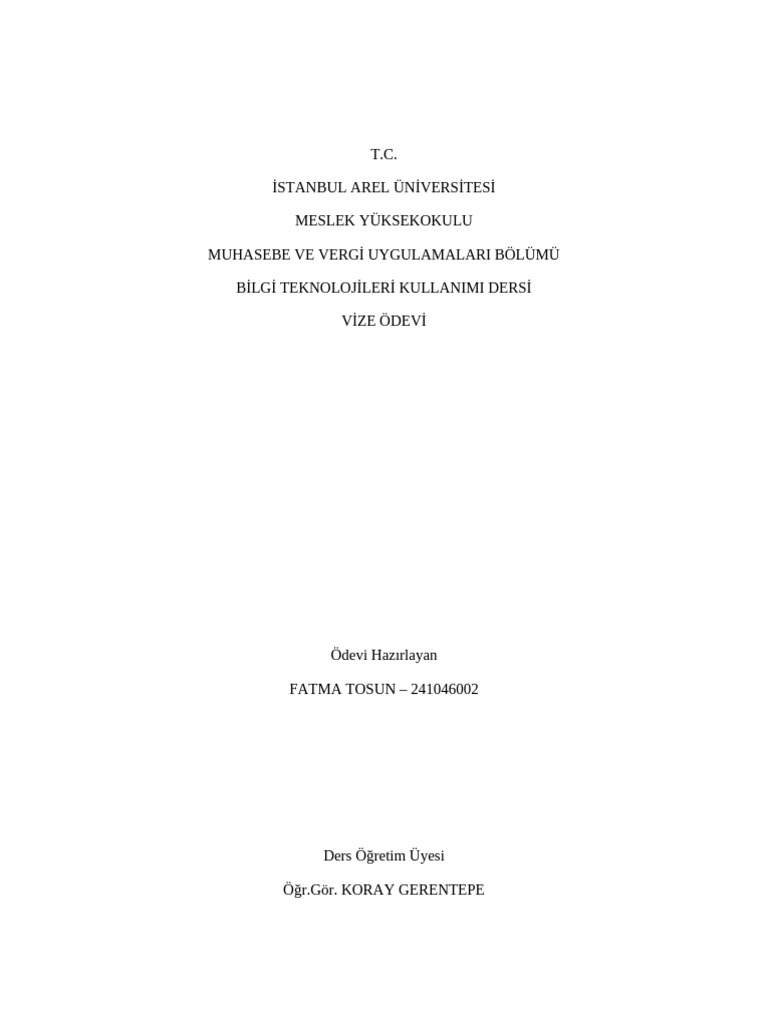 Bilgi Teknolojileri Vize Odevi | PDF