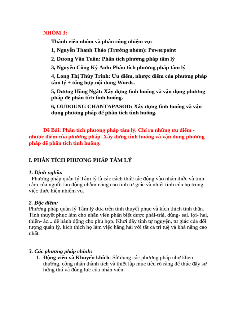 Nhóm 3qlhdc PP Tâm Lý | PDF
