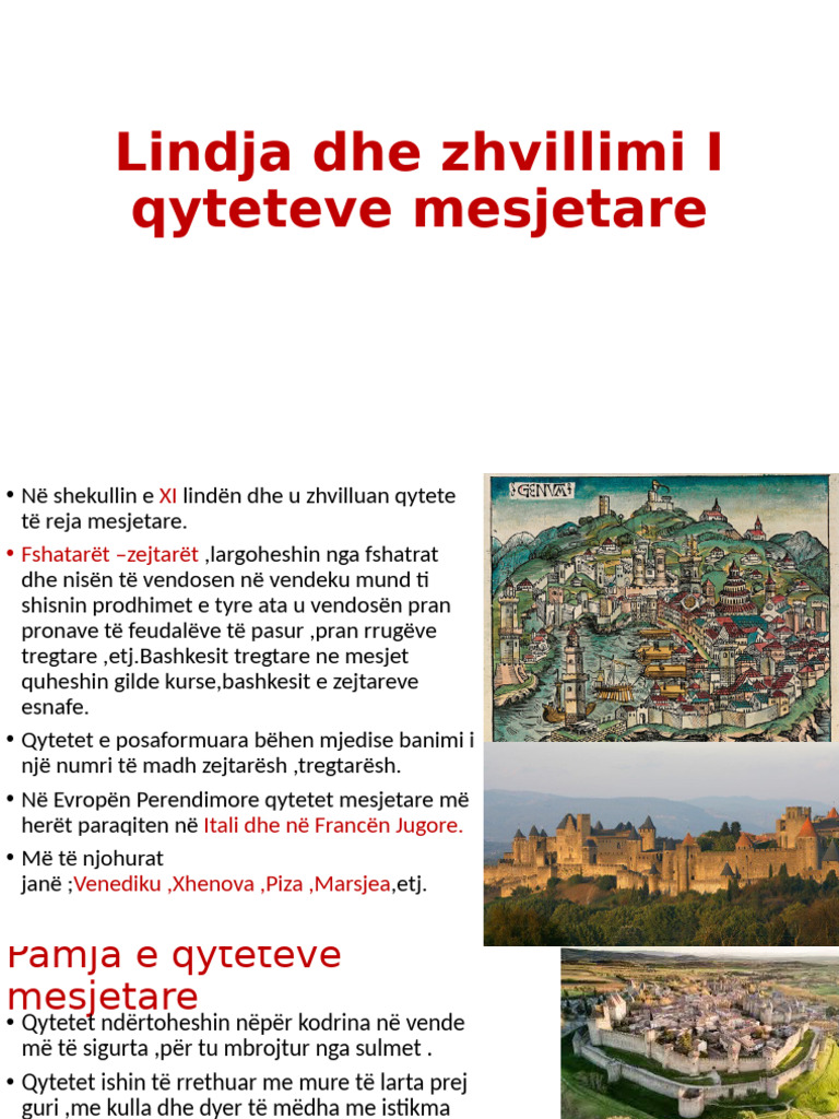 15.lindja Dhe Zhvillimi I Qyteteve Mesjetare | PDF