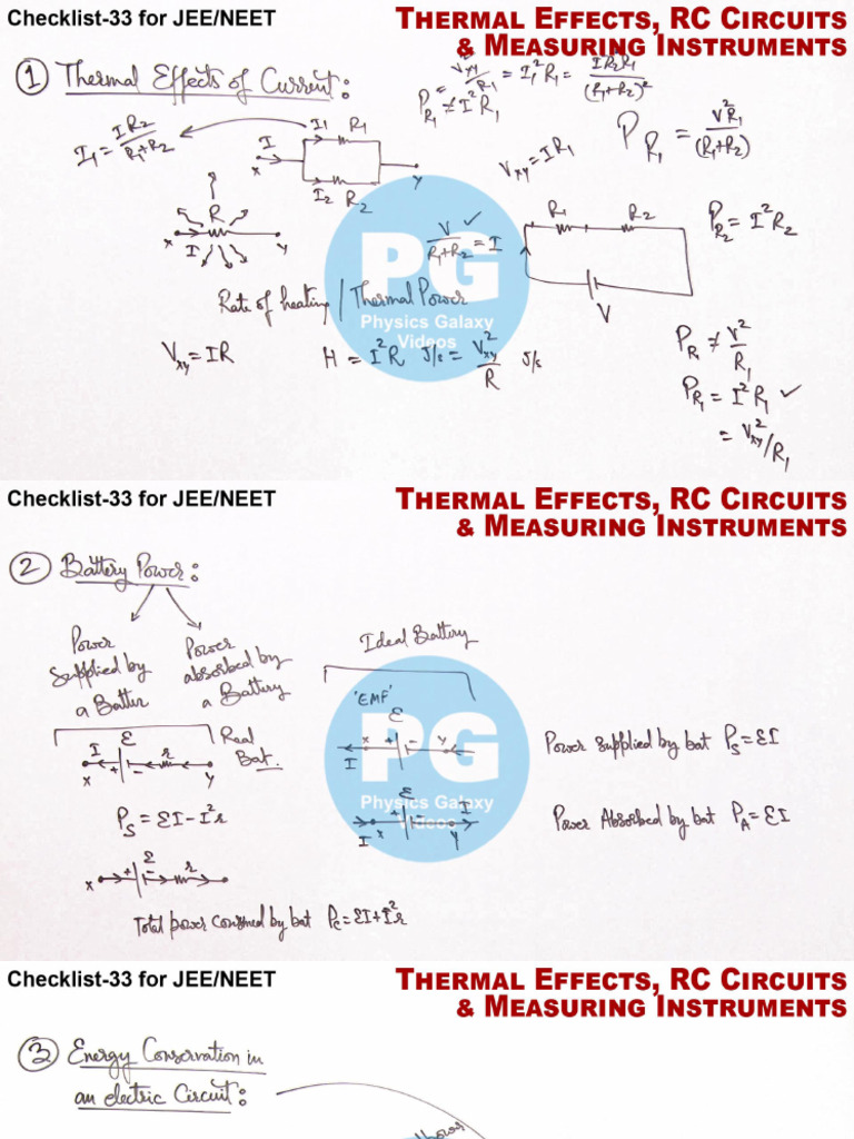 revision checklist thermal and rc circuits | PDF