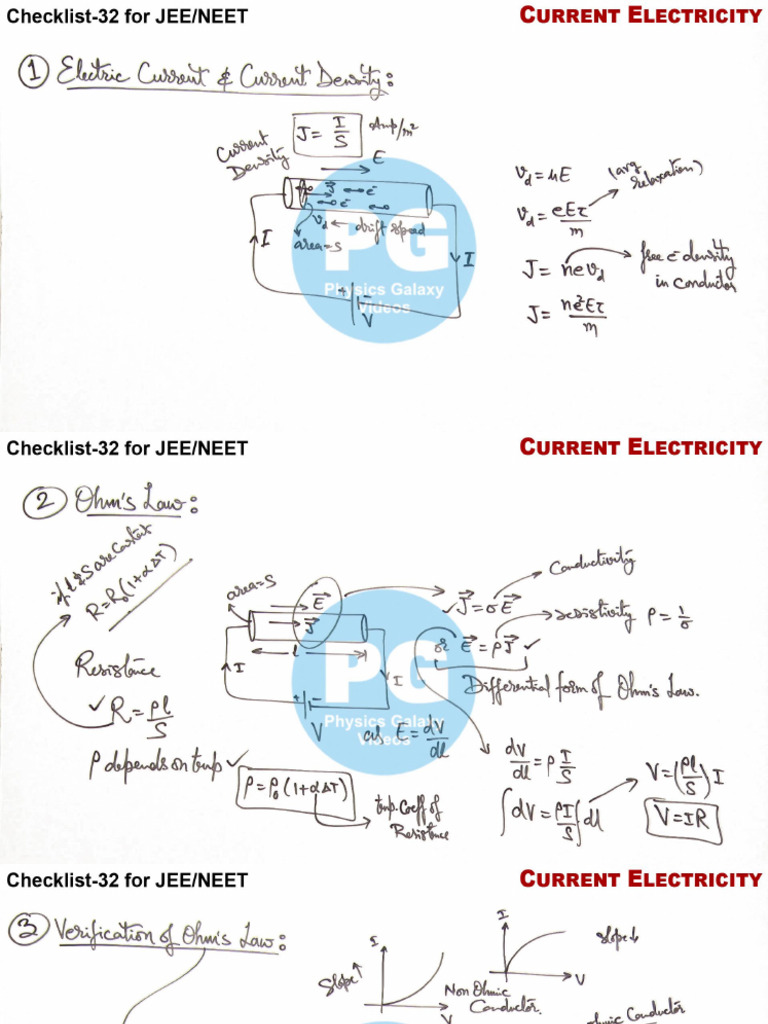 Revision Checklist Current Electricity Pdf
