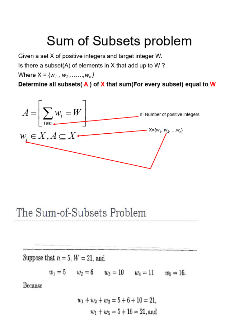 Sum Of Subsets Pdf Algorithms And Data Structures Algorithms 0552